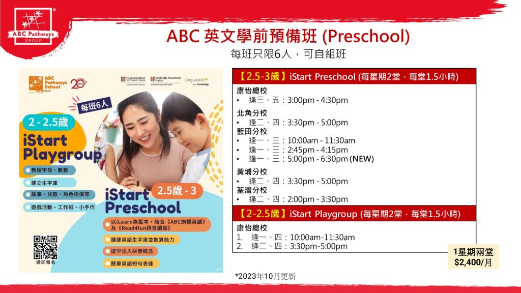Playgroup 推介推薦 | iStart Playgroup 試堂 - ABC Pathways
